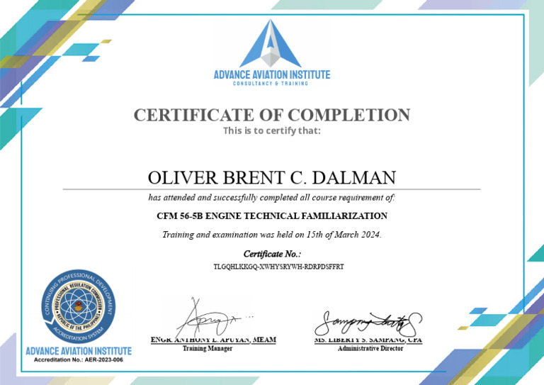 CFM 56 Certificate | PDF