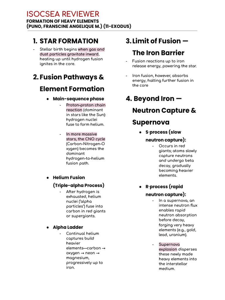Formation of Elements Beyond Iron | PDF | Nuclear Fusion | Stars