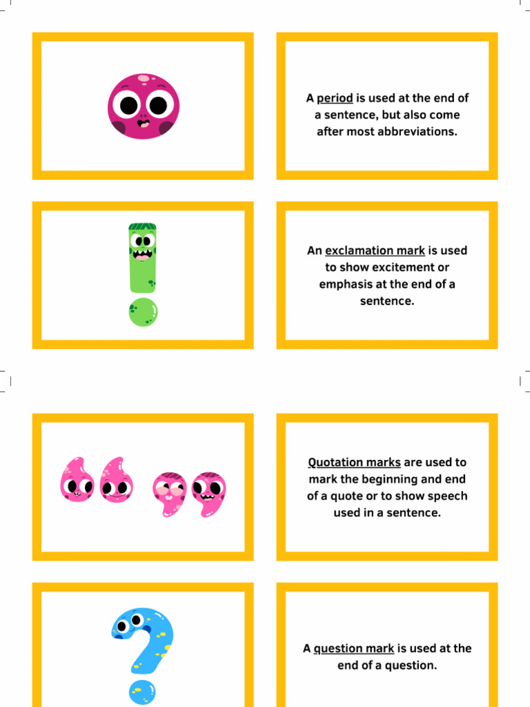 Punctuation Flashcards | PDF