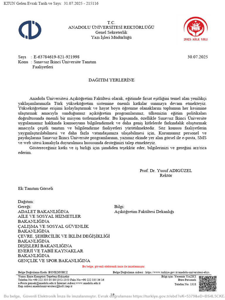 Sinavsiz Ikinci Universite Tanitim Faaliyetleri | PDF