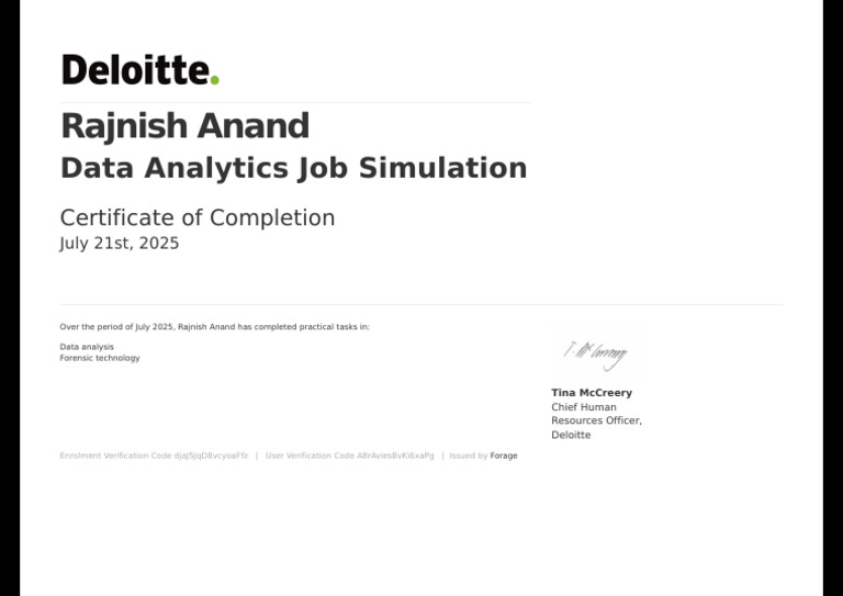 Delloite Certificate | PDF