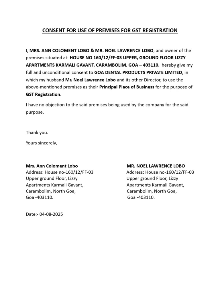 Consent For Goa Dental | PDF