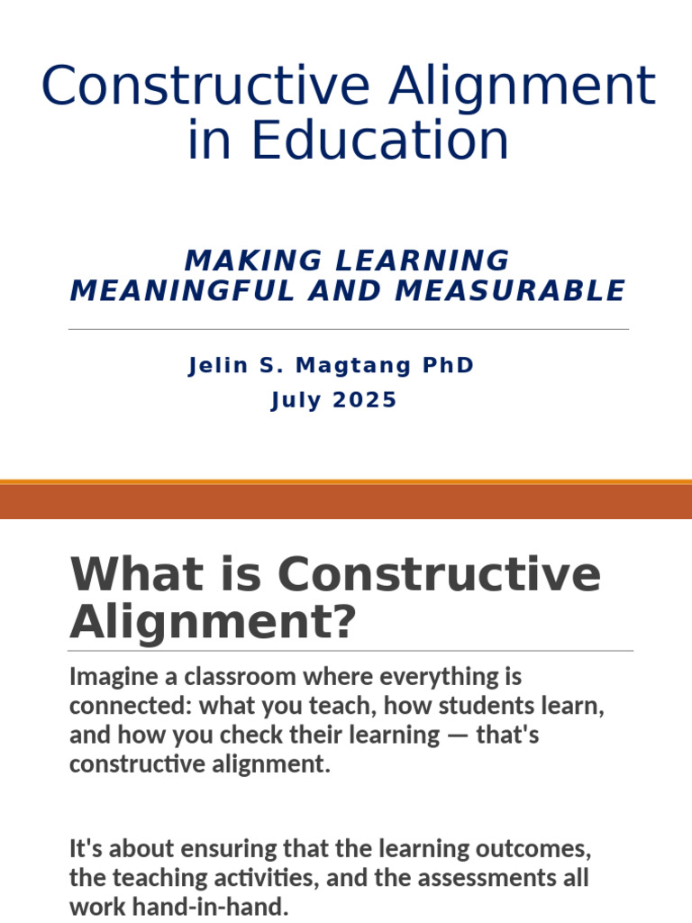 Constructive Alignment | PDF | Educational Assessment | Learning