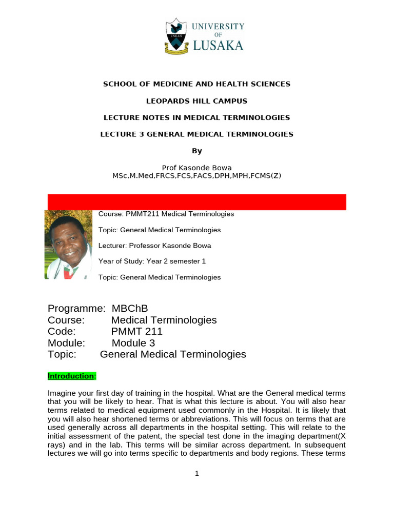 General Medical Terminologies Overview | PDF | Radiography | X Ray