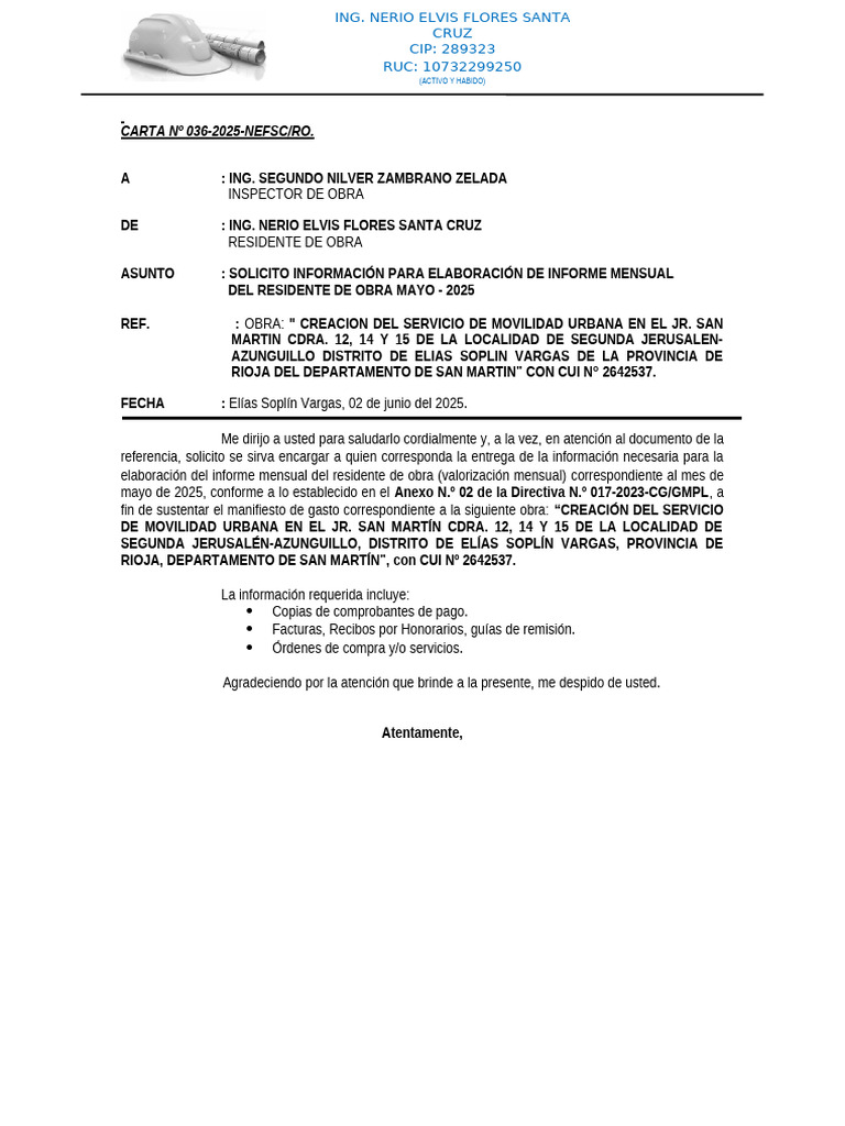Ok Carta Residente Nefsc | PDF