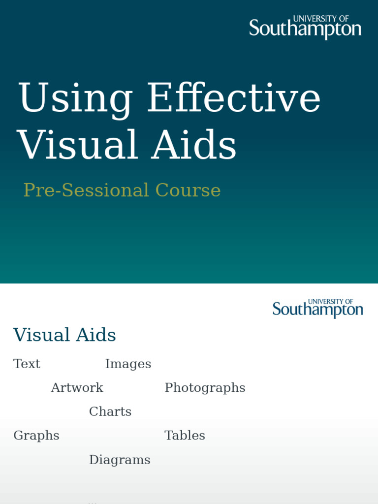 Mastering Visual Aids in Presentations | PDF | Typefaces | Text