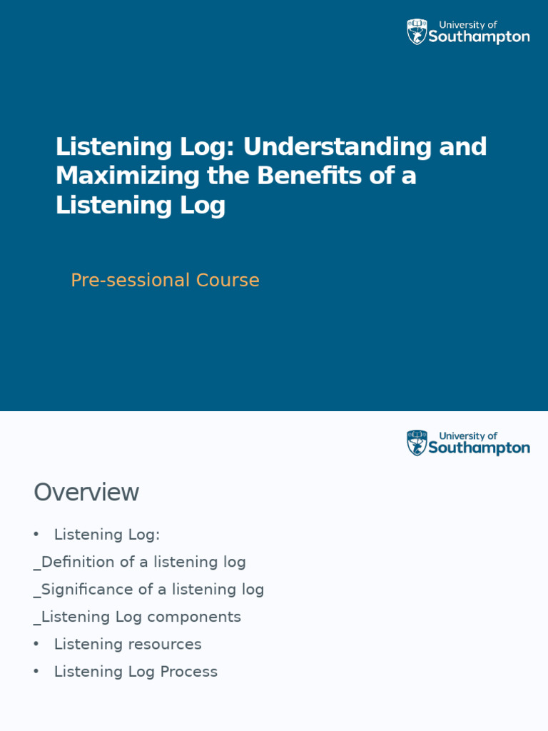 Understanding and Maximising The Benefits of A Listening Log | PDF ...