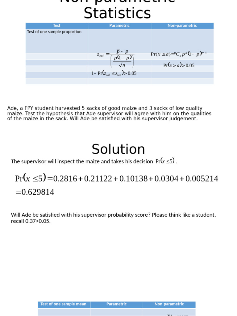 Non-Parametric Statistical Tests Guide | PDF | Nonparametric Statistics ...