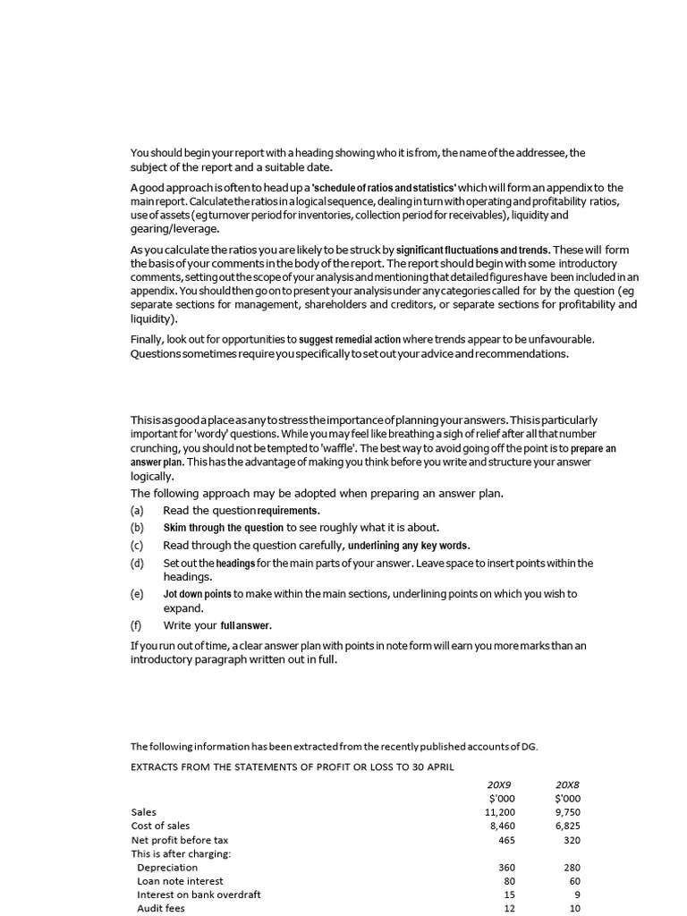 Ratios and Trend Analysis - Report Notes | PDF | Inventory | Equity ...