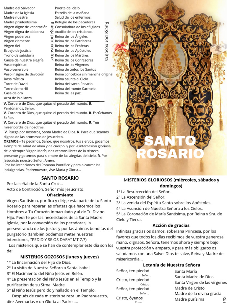 Oraciones y Misterios del Santo Rosario | PDF | María, madre de Jesús ...