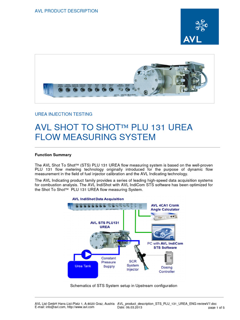 UREA Injection Testing with AVL PLU 131 | PDF | Flow Measurement | Fuel ...