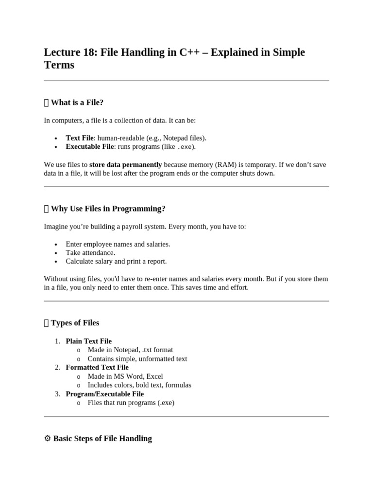 Lecture 18 To 25 CS201 | PDF | Computer File | Bit