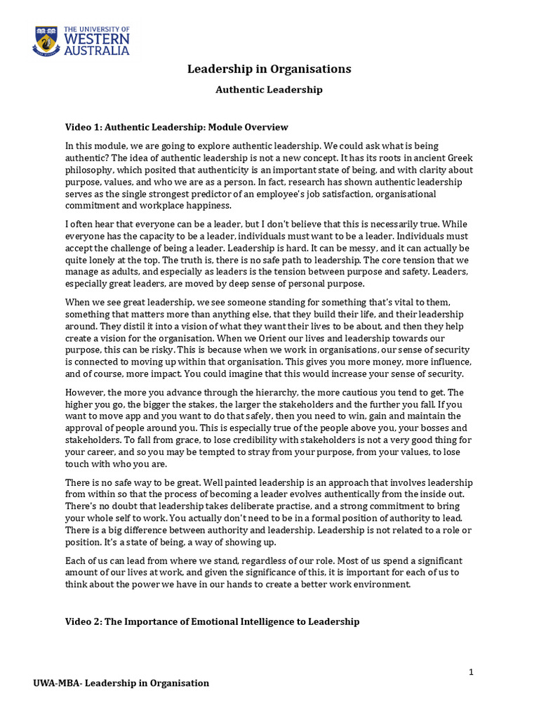 Uwa Mba Lo m37 Transcript | PDF | Leadership | Emotional Intelligence