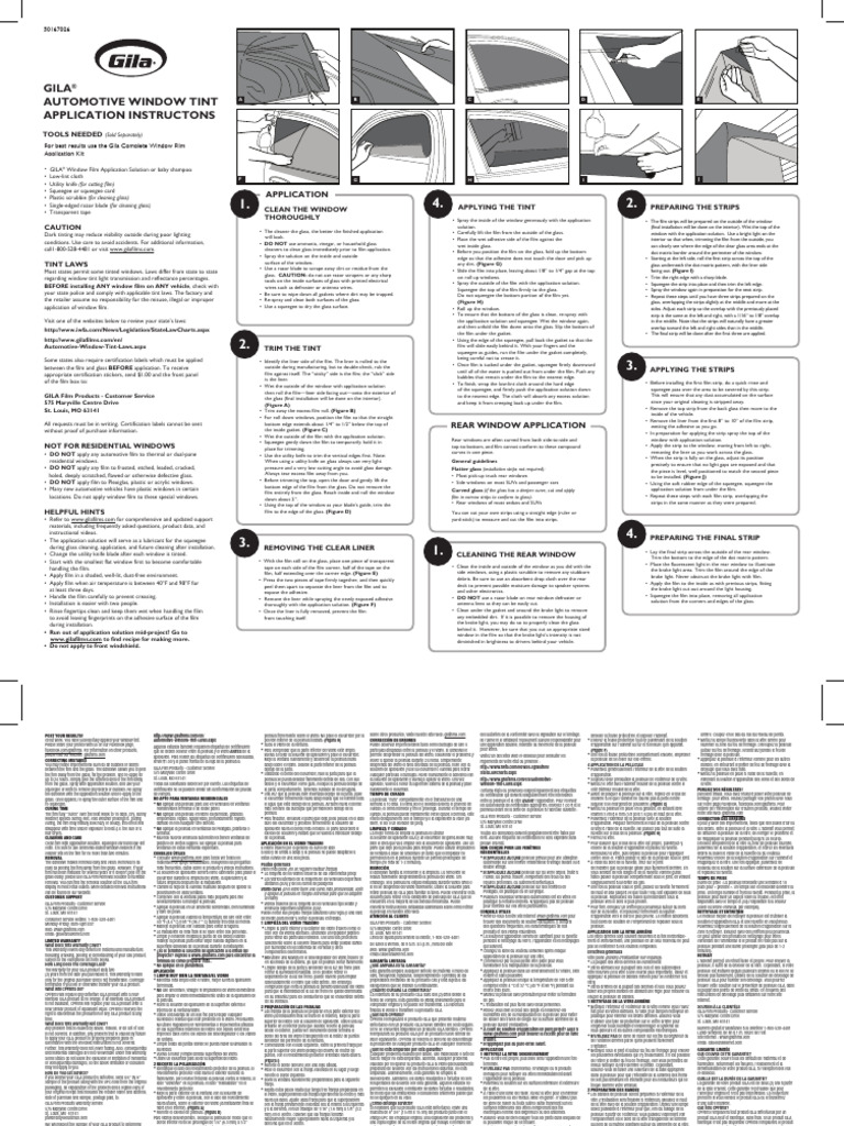 Gila Automotive Adhesive Install Instructions | PDF | Glasses