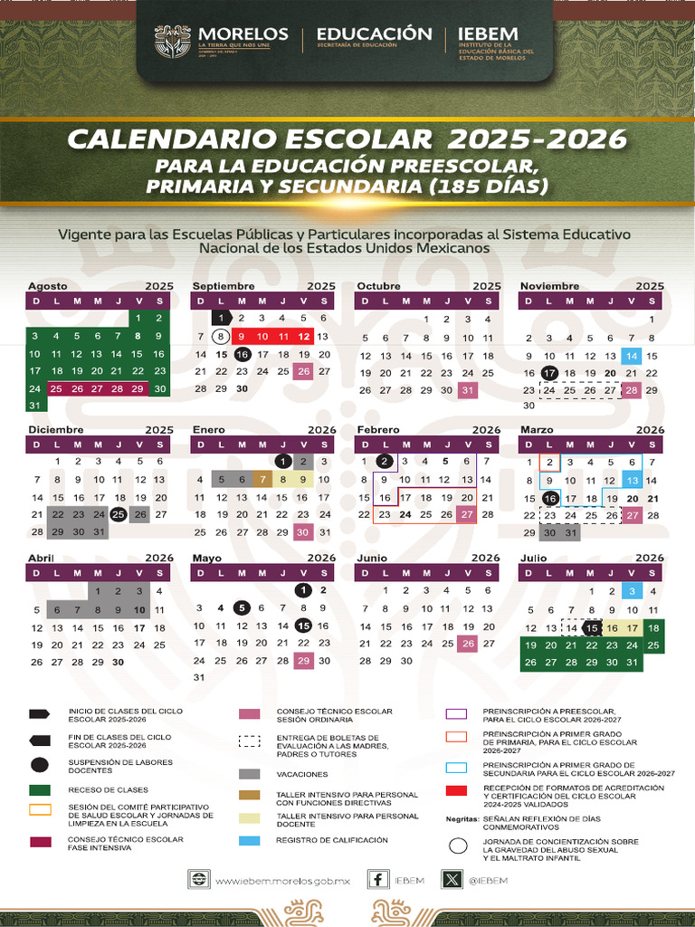 Calendario Escolar 2025-2026 | PDF