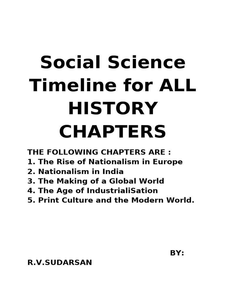 Social Science Timeline For ALL HISTORY CHAPTERS | PDF