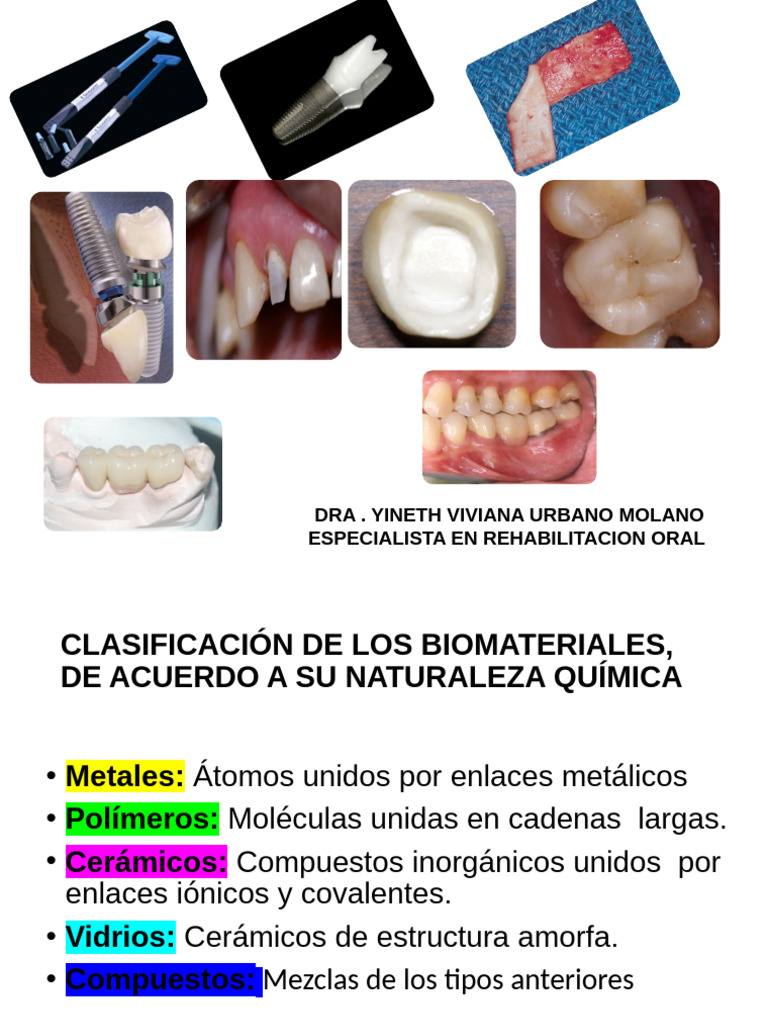 Clasificación y Normas de Biomateriales Dentales | PDF | Yeso ...