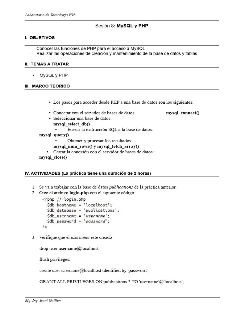 TW Lab08 Mysql-Php | PDF | Mi sql | Php