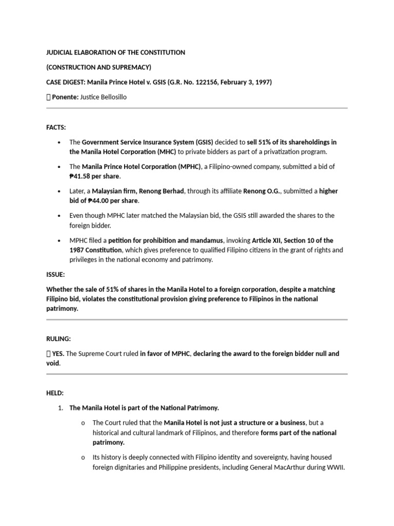 Judicial Review in Philippine Constitution Cases | PDF | Impeachment ...