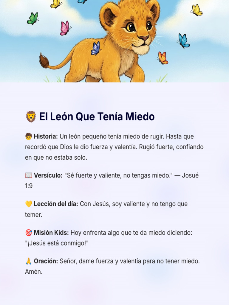 Historias de Valentía para Niños | PDF | Oración | Contenido bíblico