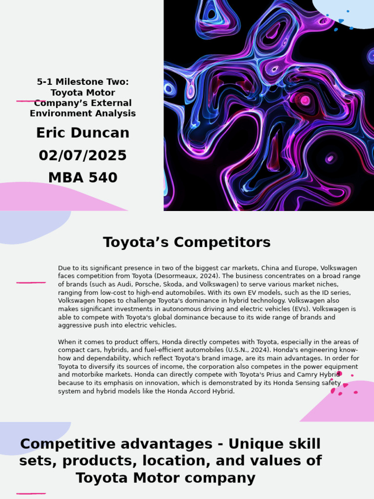 Toyota Motor Company Competitive Analysis | PDF | Toyota | Hybrid ...