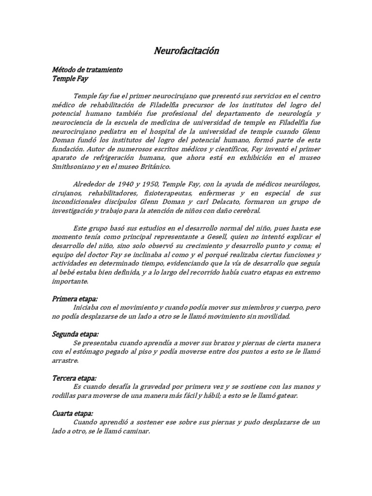 Método Neurofacitación de Temple Fay | PDF | Hombro | Contracción muscular