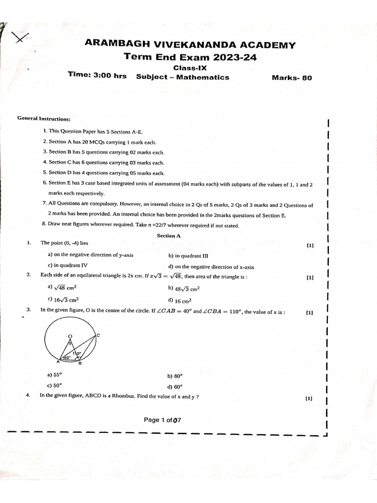 Maths PYQ 2023-24 | PDF