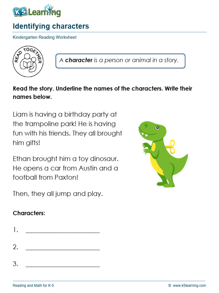 Identifying Characters in Kindergarten Stories | PDF
