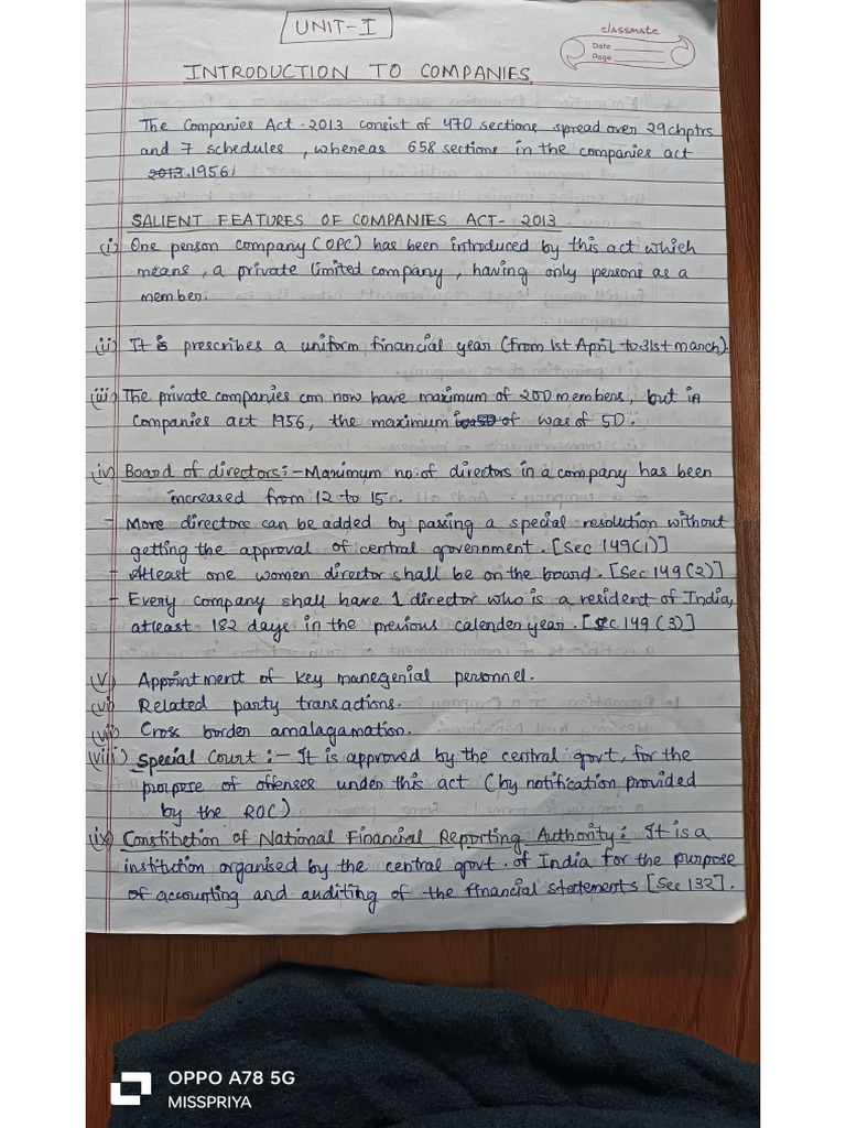 Corporate Law Unit 1 | PDF