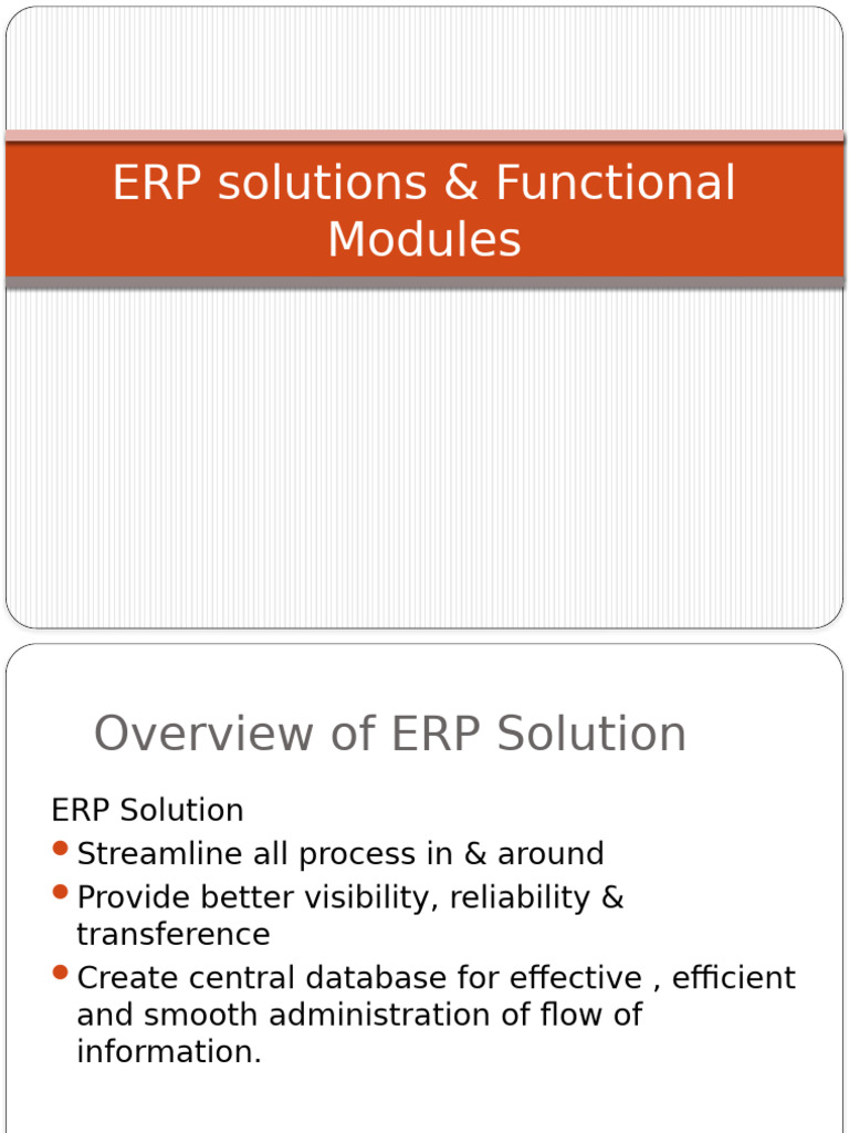 ERP Unit II | PDF | Business Process Management | Business Process