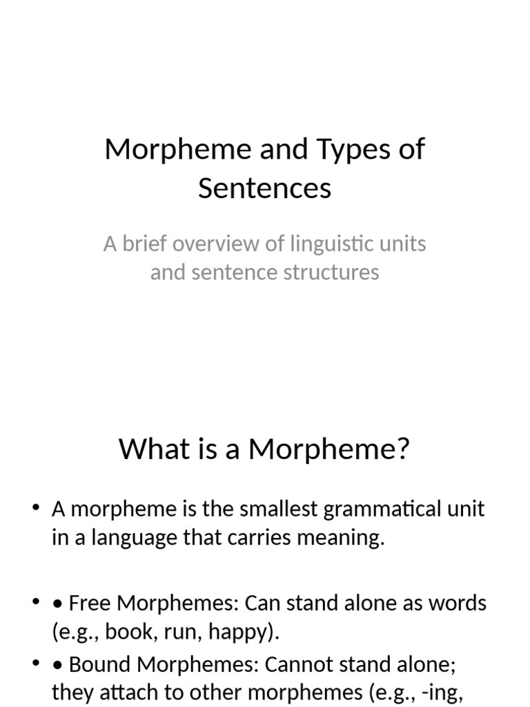 Morpheme and Types of Sentences | PDF