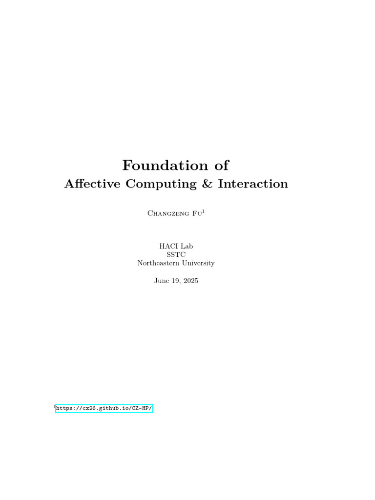 Foundation of Affective Computing and Interaction (2025) | PDF | Computer Monitor | Augmented ...