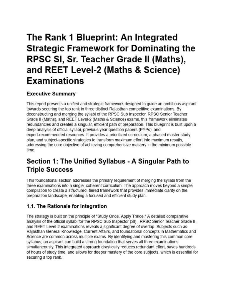 Unified Syllabus for Rajasthan Exams | PDF | Mathematics | Mathematical ...