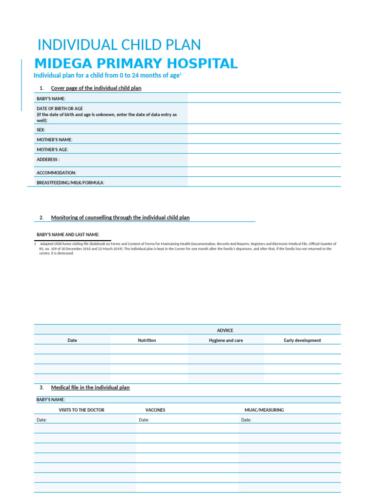 Individual Child Plan Family Corner | PDF