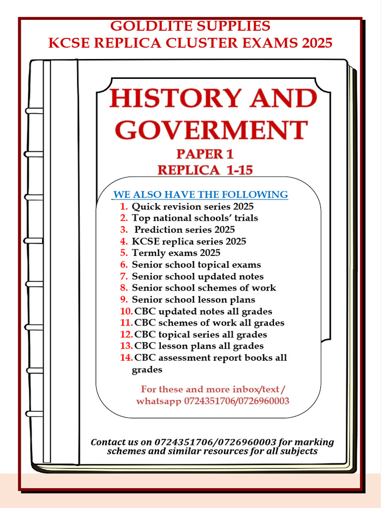 Kcse Replica Hist Pp1 2025 | PDF | Kenya | East Africa