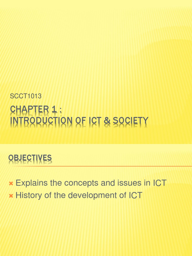 Chapter 1 - ICT and Society | PDF | Information Technology | Communication