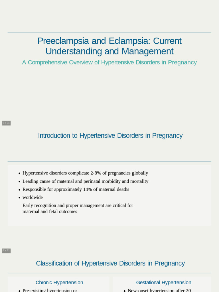 Preeclampsia and Eclampsia Management Guide | PDF | Childbirth | Obstetrics