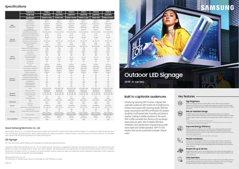 Outdoor LED Signage XMF-H Series Leaflet WEB | PDF | Electronics