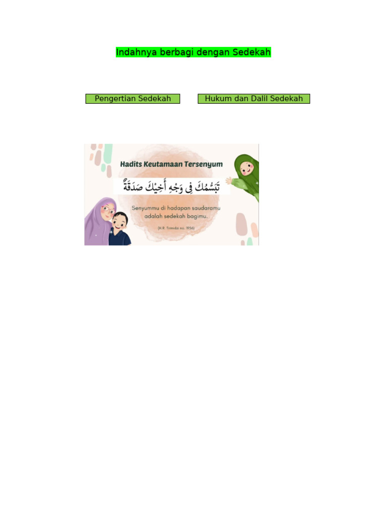 Indahnya Berbagi Dengan Sedekah | PDF