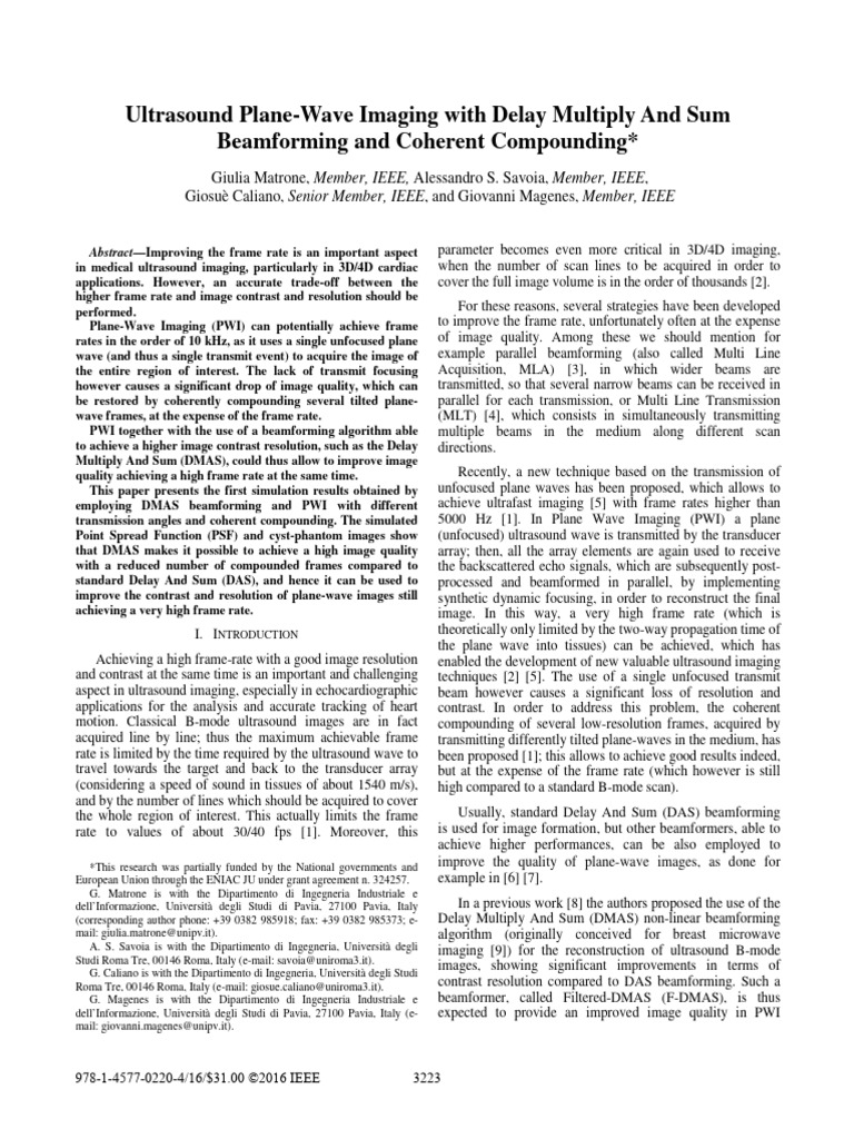 Enhancing Ultrasound with PWI and DMAS | PDF | Medical Ultrasound ...