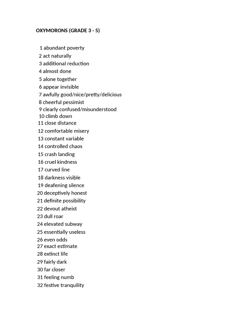 Oxymorons | PDF