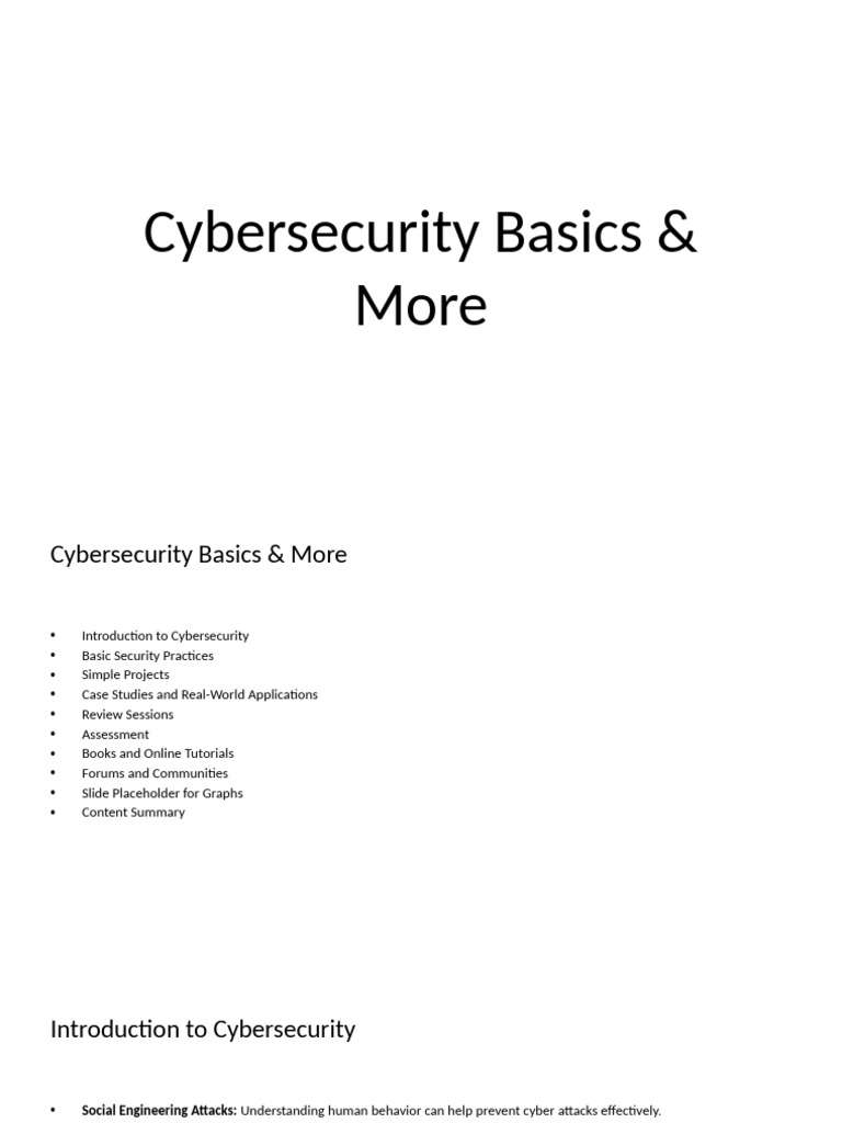 Cybersecurity Basics & More | PDF | Computer Security | Security