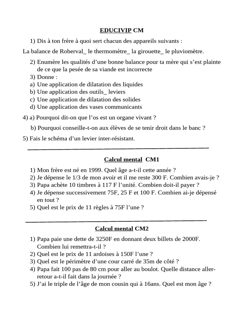 Activités éducatives pour CM1-CM2 | PDF