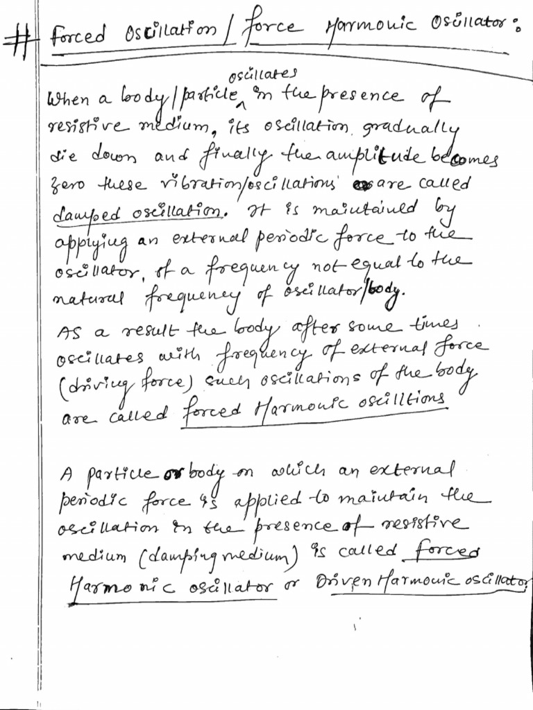 Differential Equation of Forced Oscillation | PDF