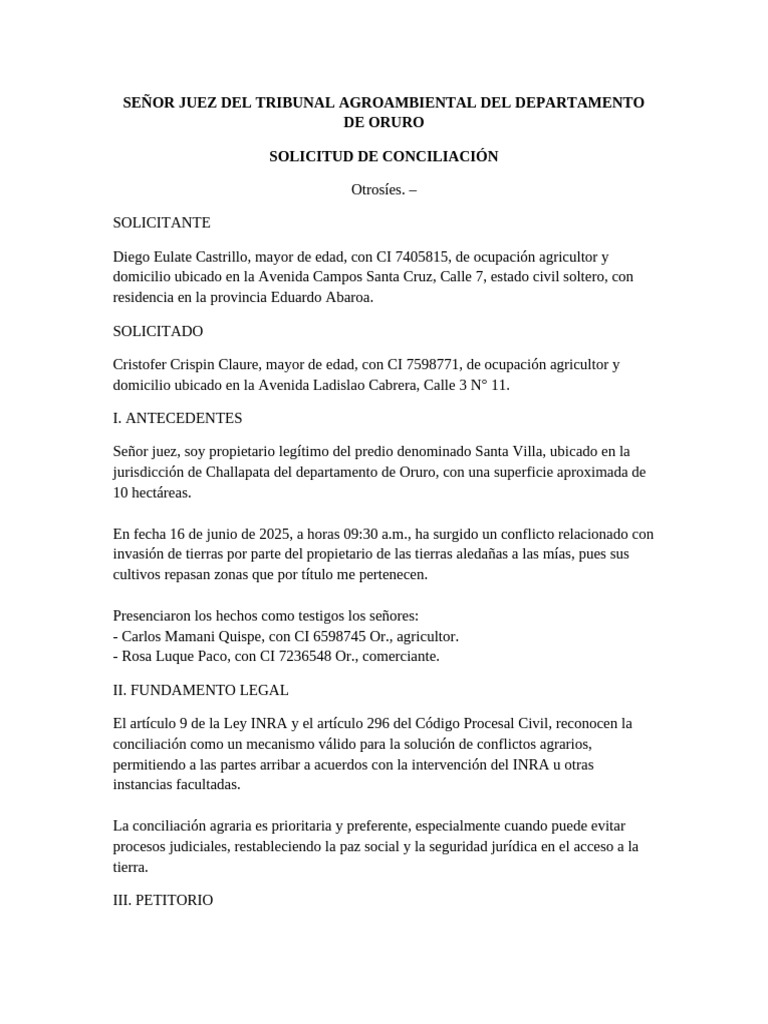 Solicitud Conciliacion Completada | PDF | Ley Pública | Judicaturas