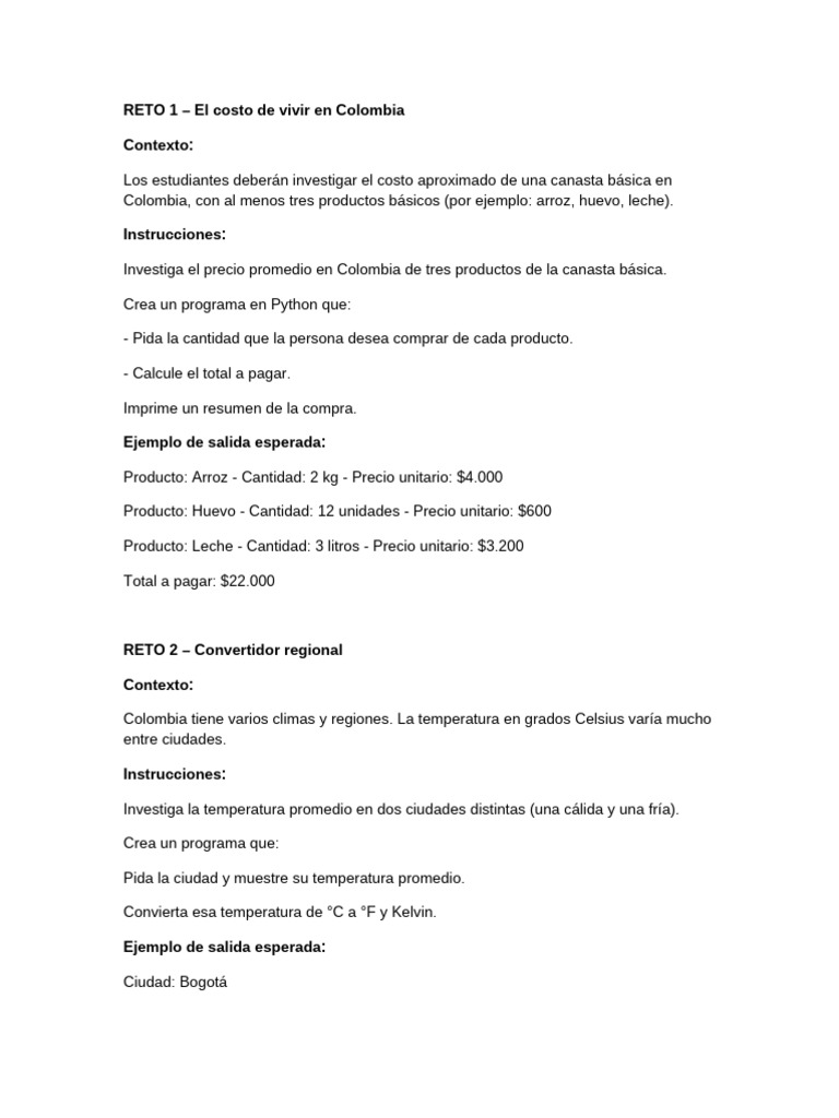 Retos Python Grado 9 | PDF | Celsius | Fahrenheit