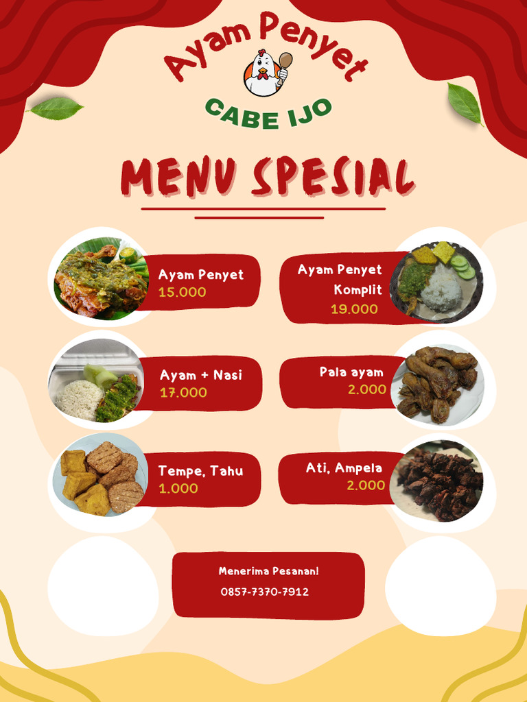 Merah Dan Kuning Illustratif Modern Menu Makanan - 20250618 - 151505 ...
