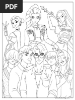 Jinu in Kpop Demon Hunters Coloring Page | PDF