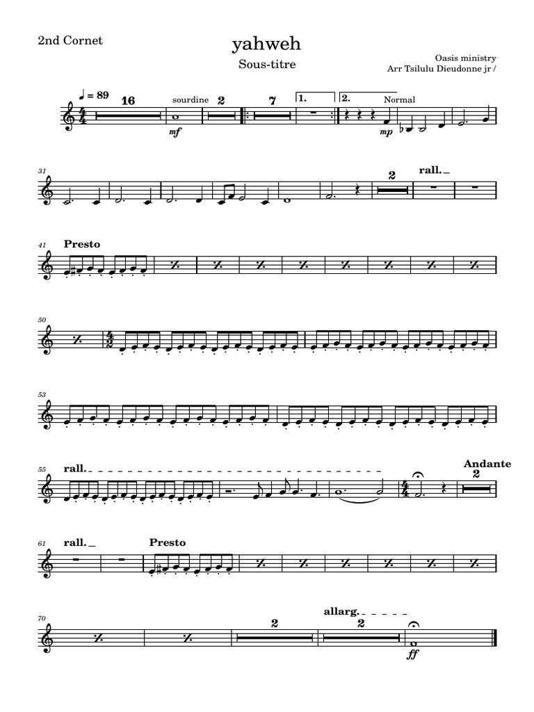 Yahweh-2nd Cornet | PDF