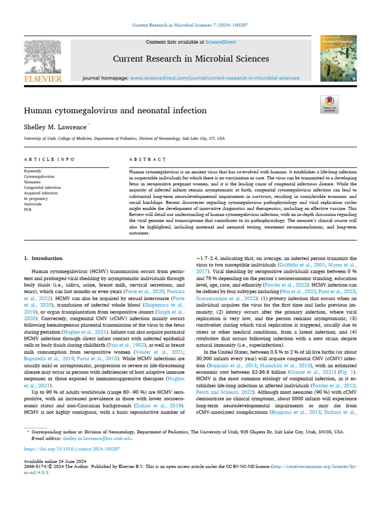 Human Cytomegalovirus in Neonates | PDF | Interferon | Cellular ...